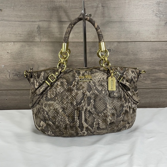 Coach | Bags | Coach 776 Madison Sophia Python Snakeskin Gold Hardware ...
